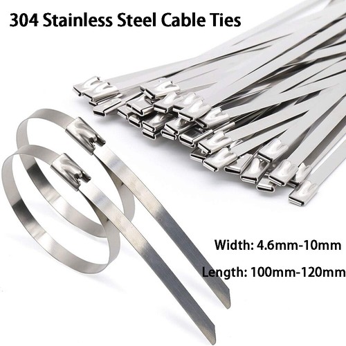 Stainless Steel Cable Ties SS304 Marine Grade Zip Strap Locking Wrap ...