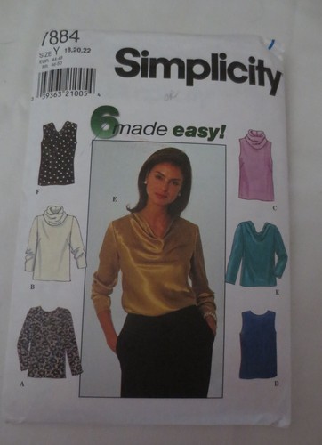 Simplicity pattern 7884 Misses Top pull over back button | eBay