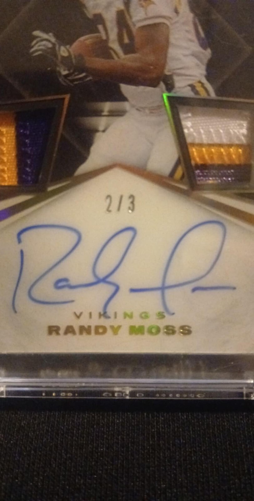 Randy Moss Auto Quad Patch Card # 2/3 *FACTORY SEALED* *VIKINGS**NFL ...