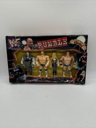 WWF JusToys Bend-Ems Rumble 4 Pack Box Set Undertaker Stone Cold Sable ...