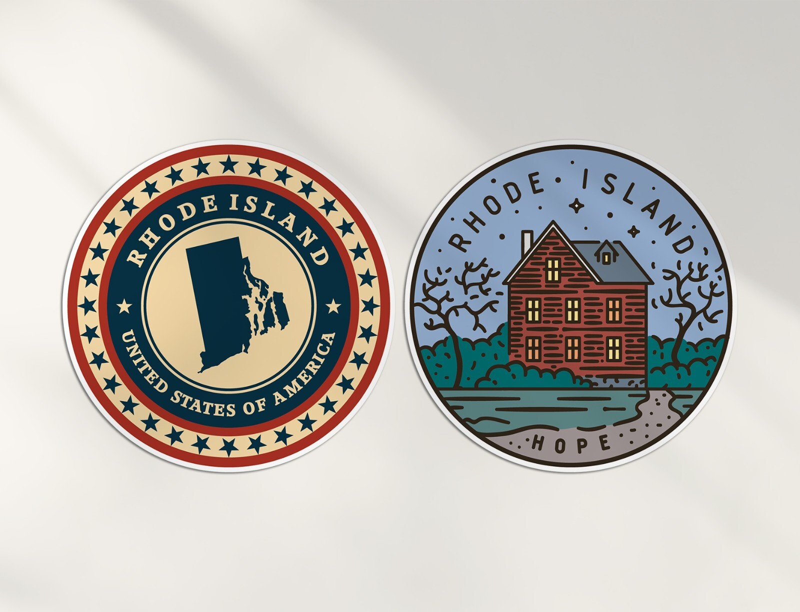 2 x 10cm Rhode Island Vinyl Stickers - USA America Holiday Travel Gift ...