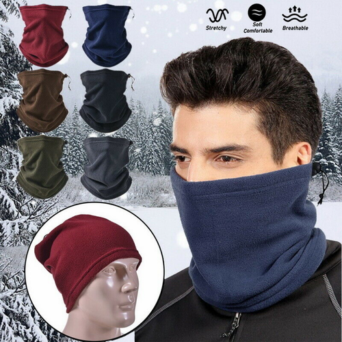 Neck Warmer Snood Scarf Winter Face Mask Biker Cycling Warm Fleece Mens ...