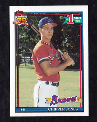 CHIPPER JONES 1991 TOPPS ROOKIE CARD #333 BRAVES RC BASEBALL 1 Draft ...