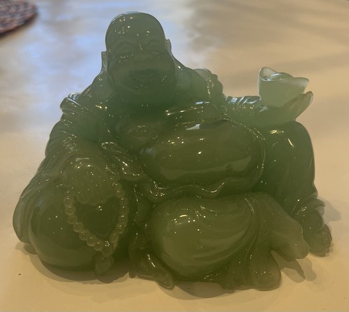 Jade Buddha Statue 5” Wide And Tiny Red Buddha Statue | eBay