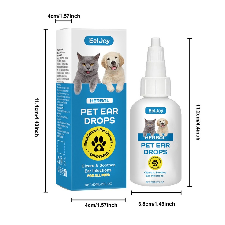 Universal Pet Ear Drops for Cats & Dogs | Clean Ear Mites & Wax ...