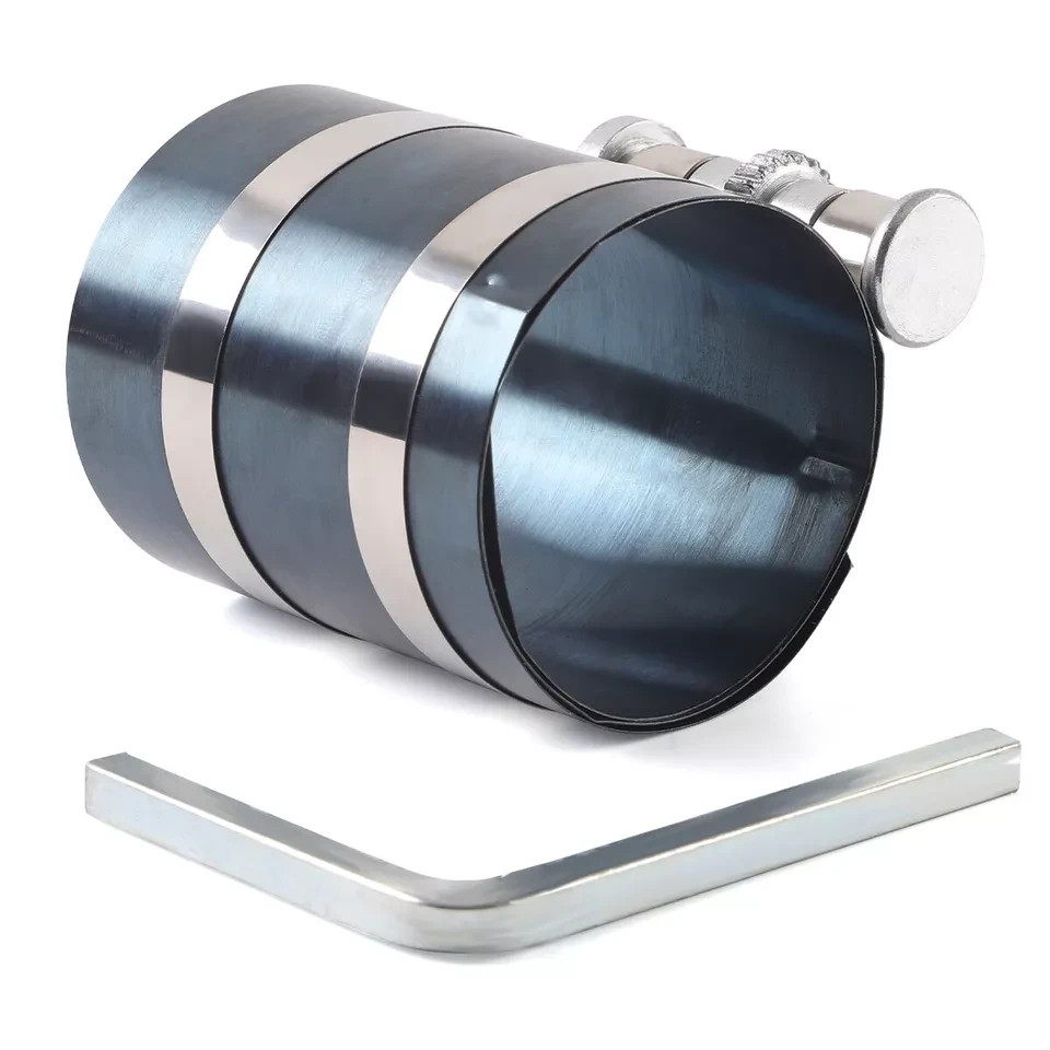 Piston Ring Compressor Professional Piston Install Tool with Wrench 2-1 ...