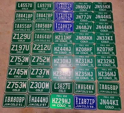 Lot Of 45 Colorado Motorcycle Dealer License Plates Mixed Bulk Crafts ...