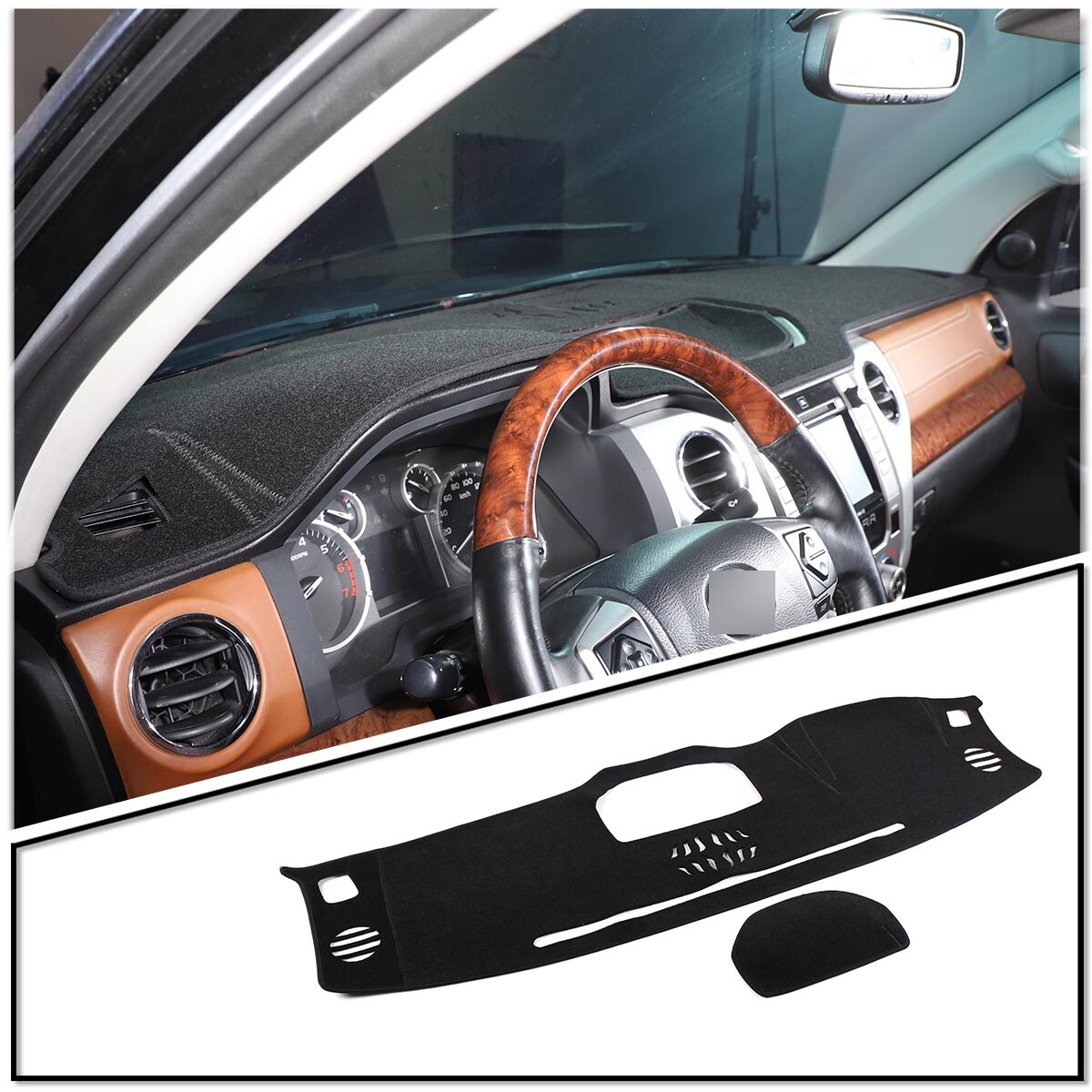 Dashboard Blackout Sun Pad Sunscreen Cover Trim Fit For Toyota Tundra ...