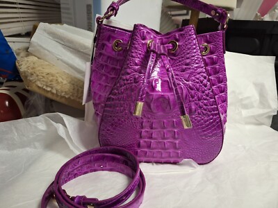 Brahmin Melbourne Collection Deep Fuchsia Melinda Bucket Bag | eBay