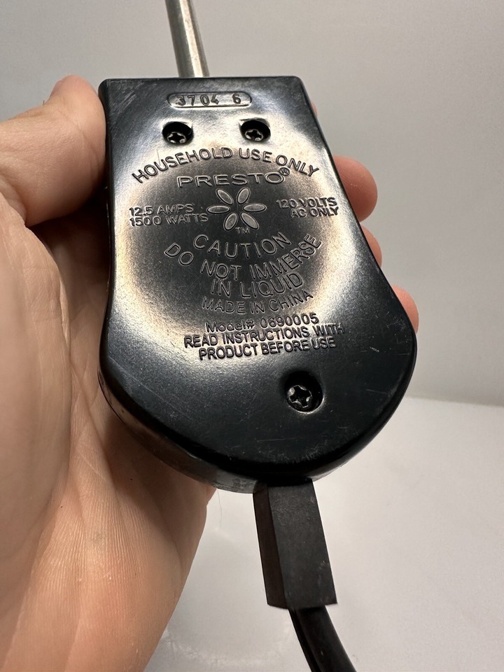 Presto Heat Temp Control Power Plug Power Cord for Skillet/Griddle ...