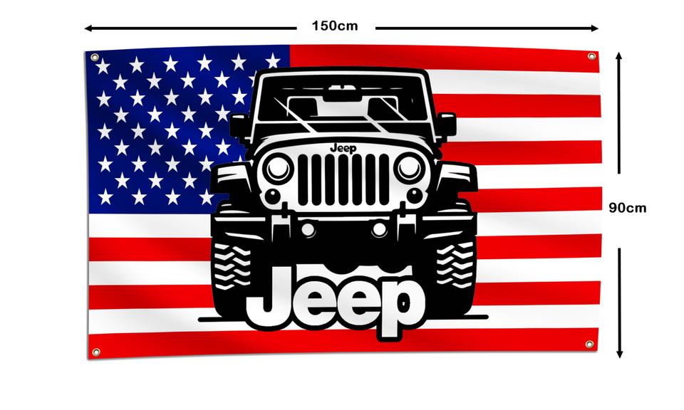 Jeep Flag Banner 3X5Ft Wrangler Off Road Suv Trucks Garage Decoration ...