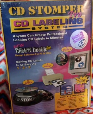 NEW CD Stomper Pro CD Label Design Applicator System Kit PC Mac ...