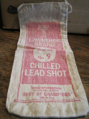 Vtg LAWRENCE BRAND CHILLED LEAD SHOT 25 LB 9 EMPTY CLOTH BAG | eBay