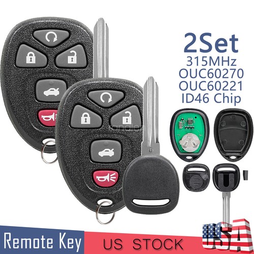 2 Replacement Remote Car Key Fob For Chevrolet Impala 2006 - 2013 2014 ...
