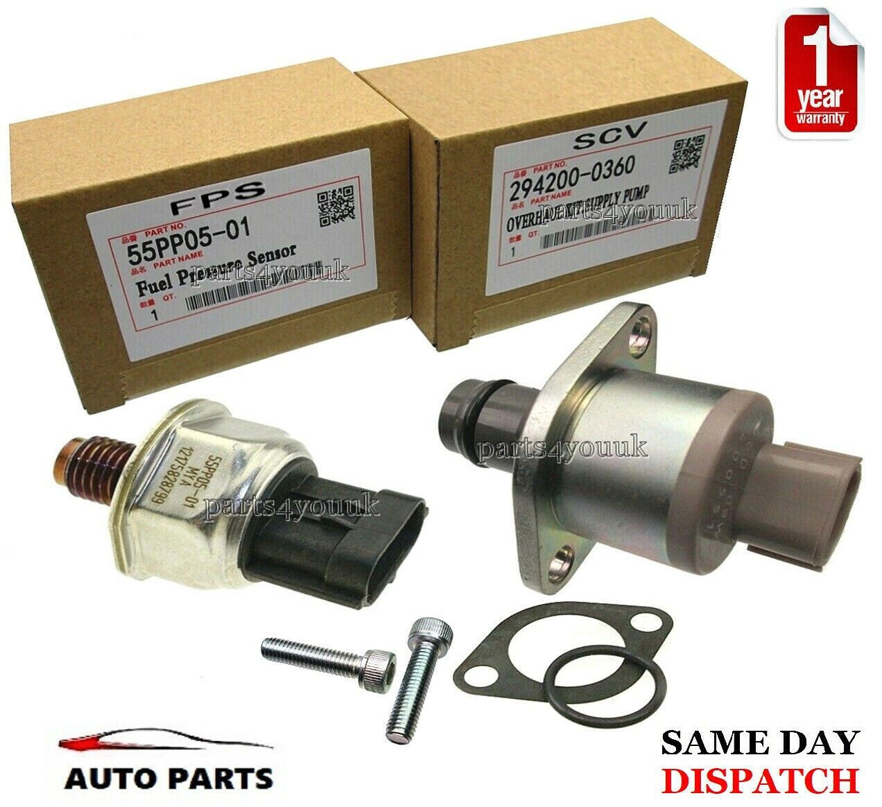 FUEL PUMP CONTROL VALVE & RAIL PRESSURE SENSOR for FORD TRANSIT MK7 2.2 ...