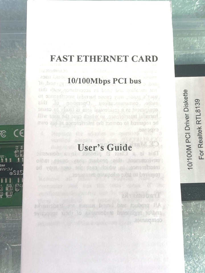 NEW ACER AOPEN AON-301B RTL8139A PCI RJ45 FAST 10/100 ETHERNET CARD RM2 ...