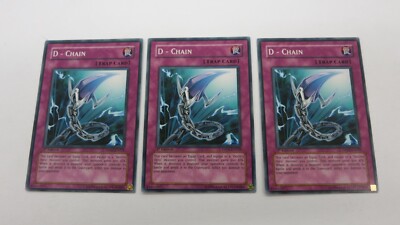 3x D-CHAIN TRAP CARD DP05-EN028 1ST EDITION COMMON YUGIOH NM / UNPLAYED ...