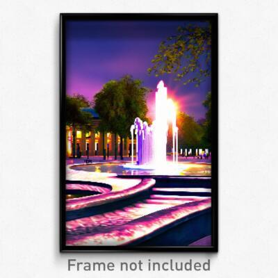 Pixel Art Poster - Showy Fountain (8 Bit Psychedelic Trippy Video Game ...