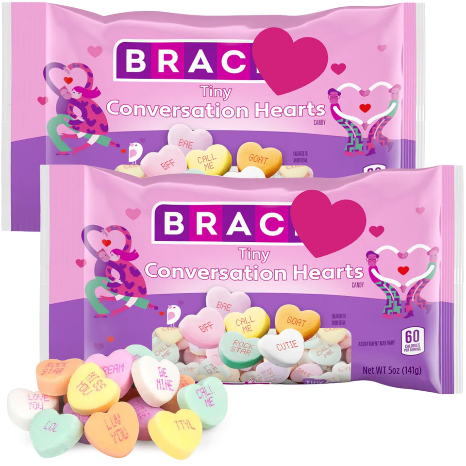 Tiny Conversation Hearts Candy, 2 Packs of Valentine’S Day Candy Bulk ...