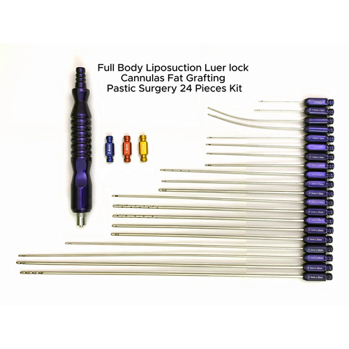 24 Pcs Full Body Liposuction Luer lock Cannulas Fat Grafting Plastic ...