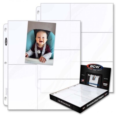 Lot of 10 BCW Pro 5-Pocket 3.25x5.25 Postcard / Photo Album Pages ...