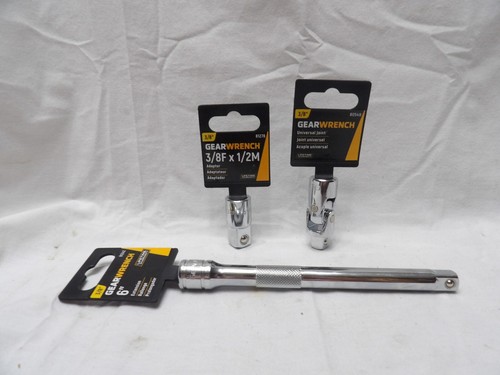 GearWrenxh 3/8" Drive 6" Extension, Swivel and Drive Adapter 3/8" to 1/ ...