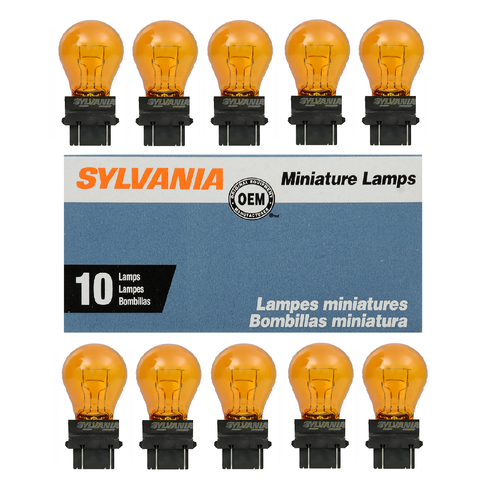 Sylvania 3157A Amber Bulb - Pack of 10 Bulbs | eBay
