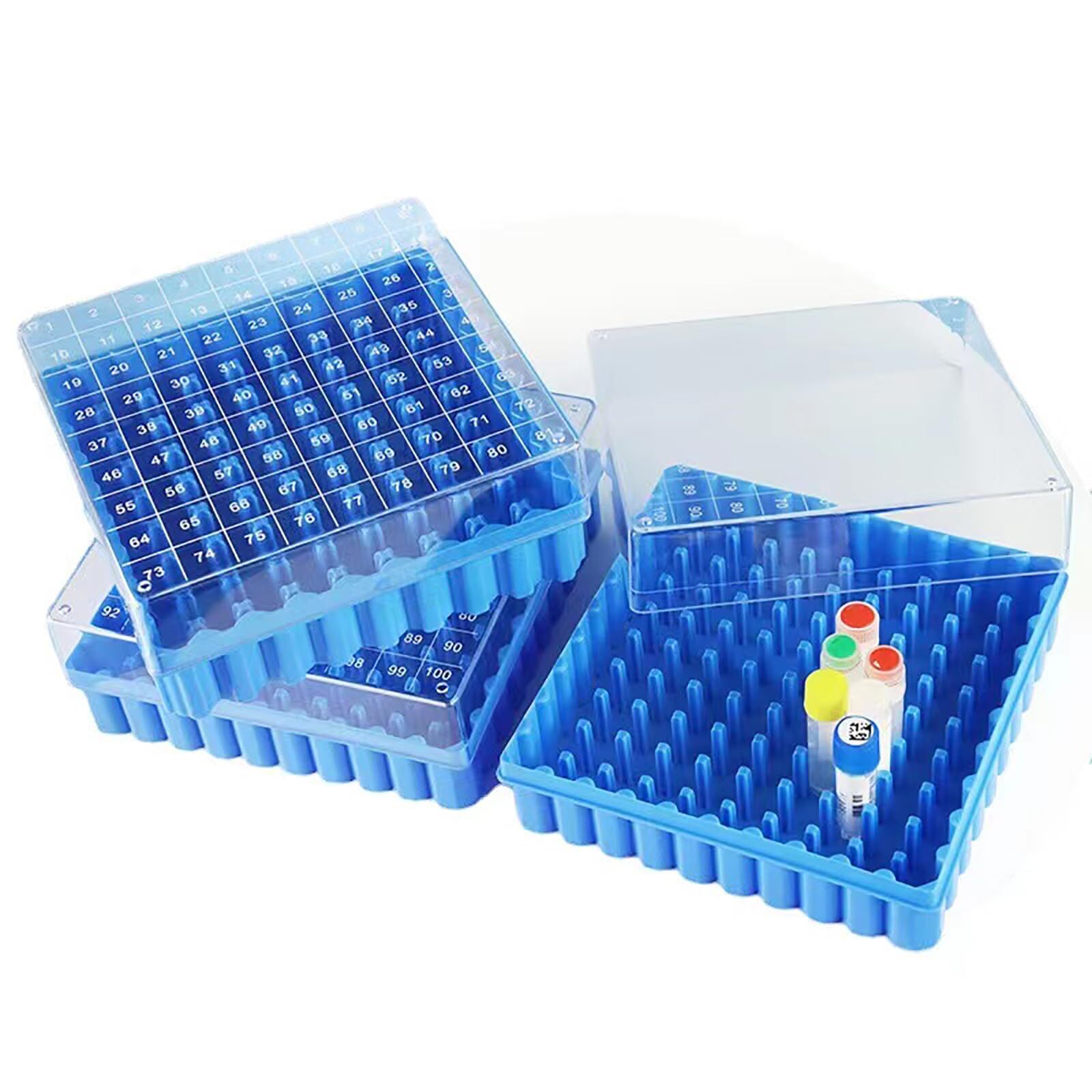 Cryogenic Storage Box - PC Cryogenic Boxes，Blue/81-Wellfor 0.5 1.5 and ...