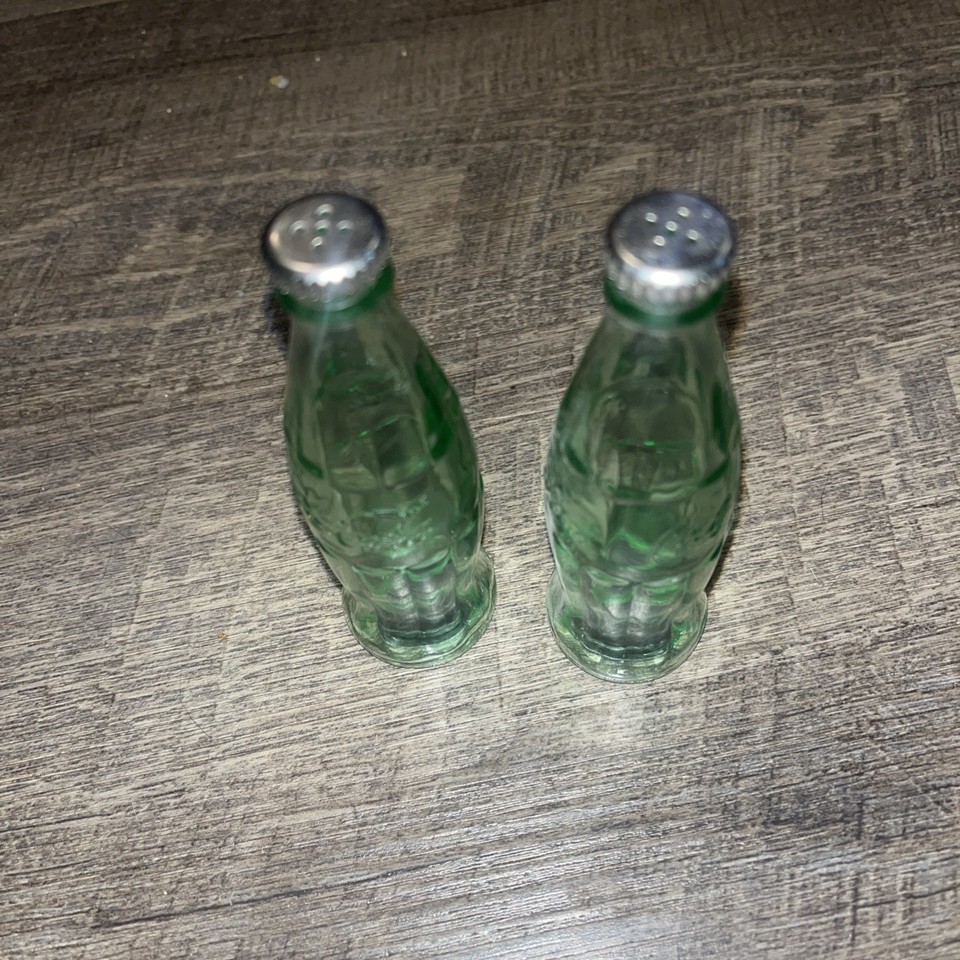 Coca Cola Glass Mini Small Coke Soda Pop Bottles 4.25" Salt & Pepper ...