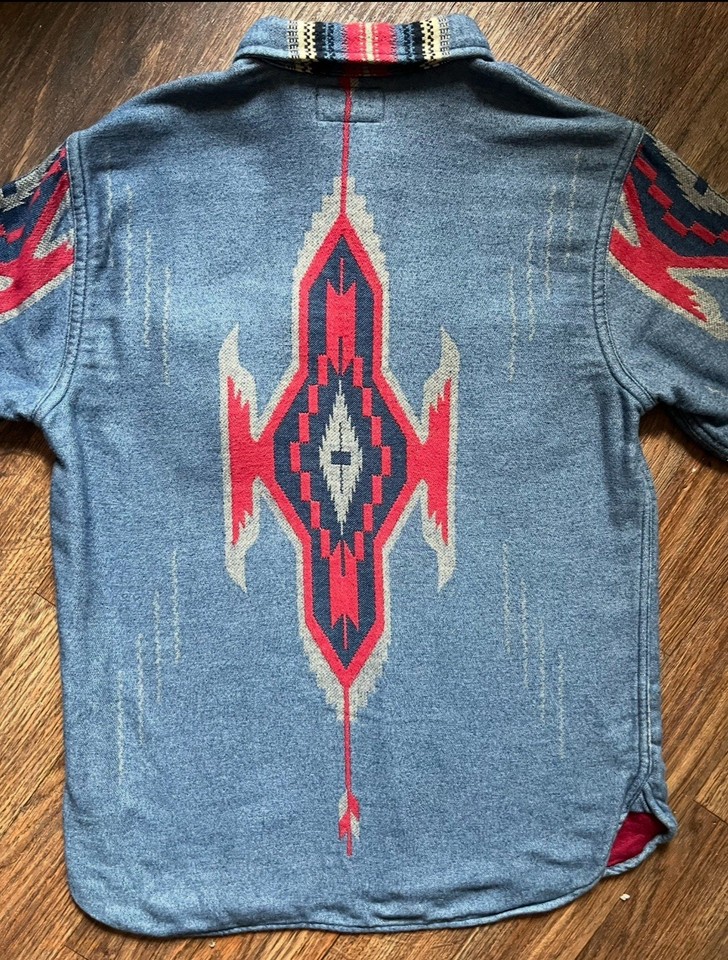RRL Ralph Lauren Double RL Southwestern Aztec Western Shirt Jacket Sz M ...