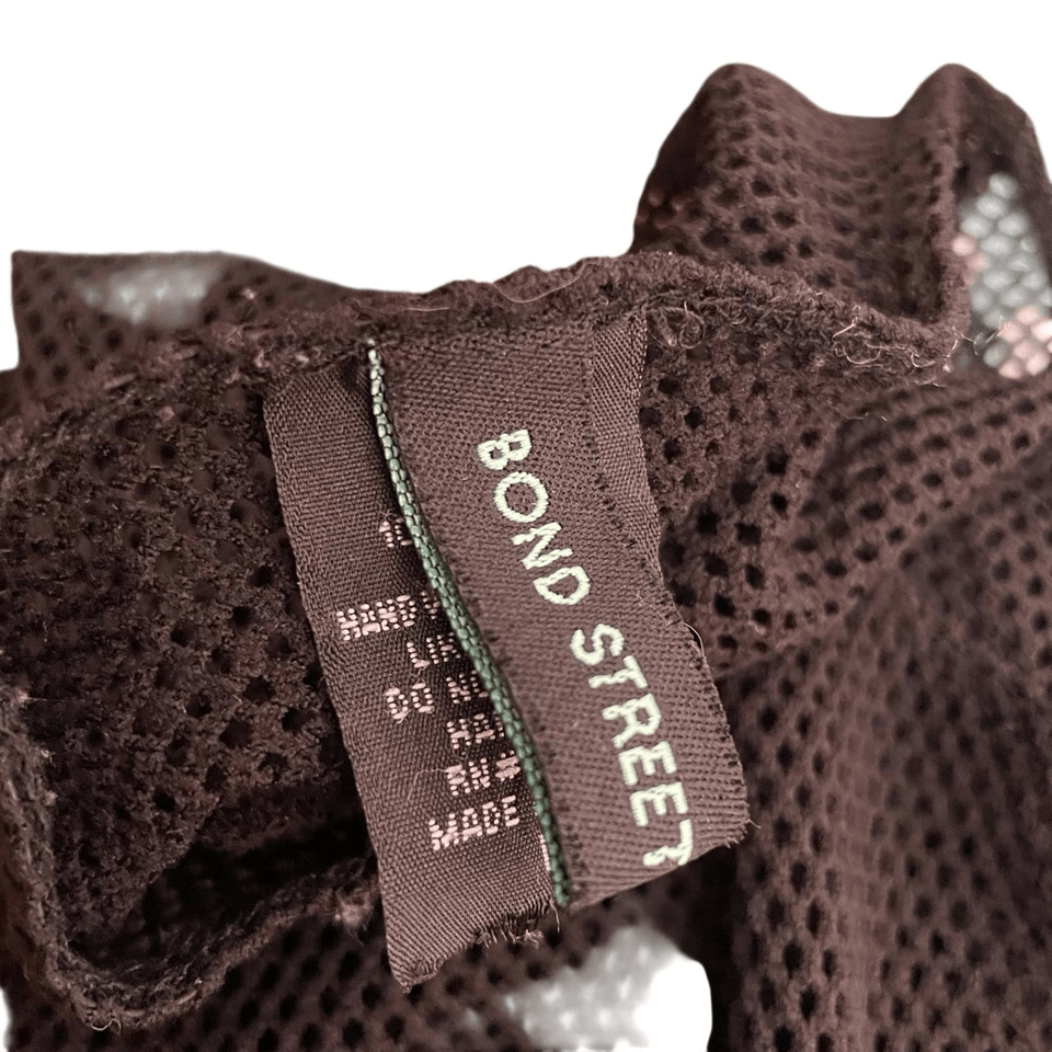 Bond Street Exit Tight Knit Mesh Top L Black Long Sleeve Punk Rock Goth ...