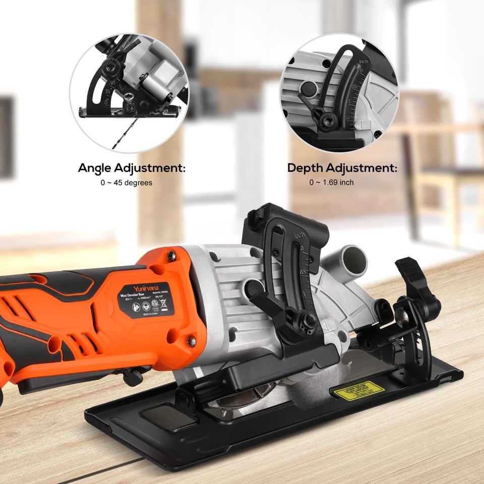 Mini Circular Saw, 20V 3400RPM Professional Cordless Circular Saw ...