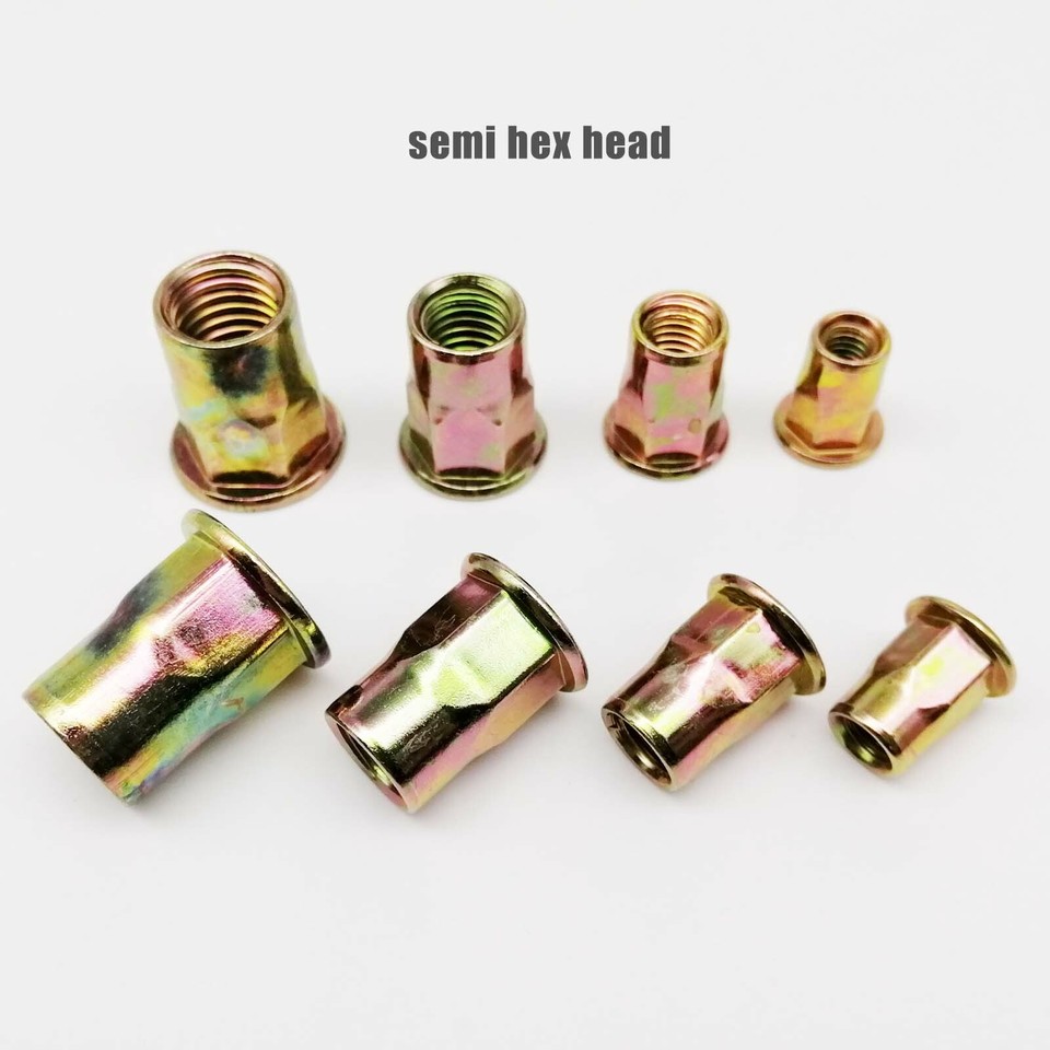5/20X M4-M12 Carbon Steel Hex Hexagon Head Bind Rivet Nut Insert Rivnut ...