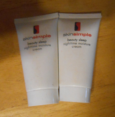 2 tube lot SKIN SIMPLE BEAUTY SLEEP NIGHTTIME MOISTURE CREAM unsld 1 oz ...