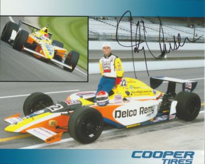 Johnny Unser signed Cooper Tires Oldsmobile SEMA Indy Car blankback ...