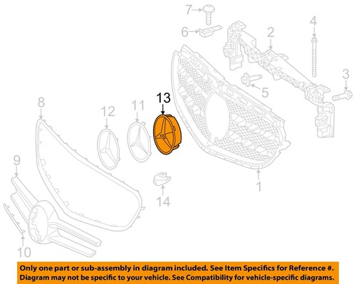 MERCEDES OEM 12-20 AMG GT S Grille Components-Emblem Support 2188880060 ...