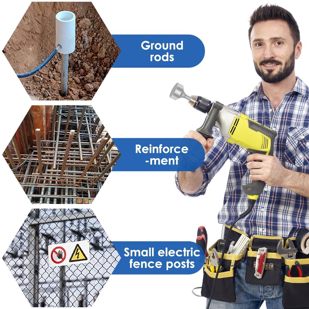 SDS Plus Ground Rod Driver Cap Silver Pad Tool Driving Grounding Rods ...