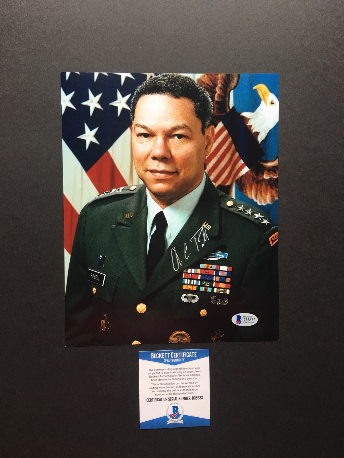 Colin Powell autographed signed 8x10 photo Beckett BAS COA Military ...