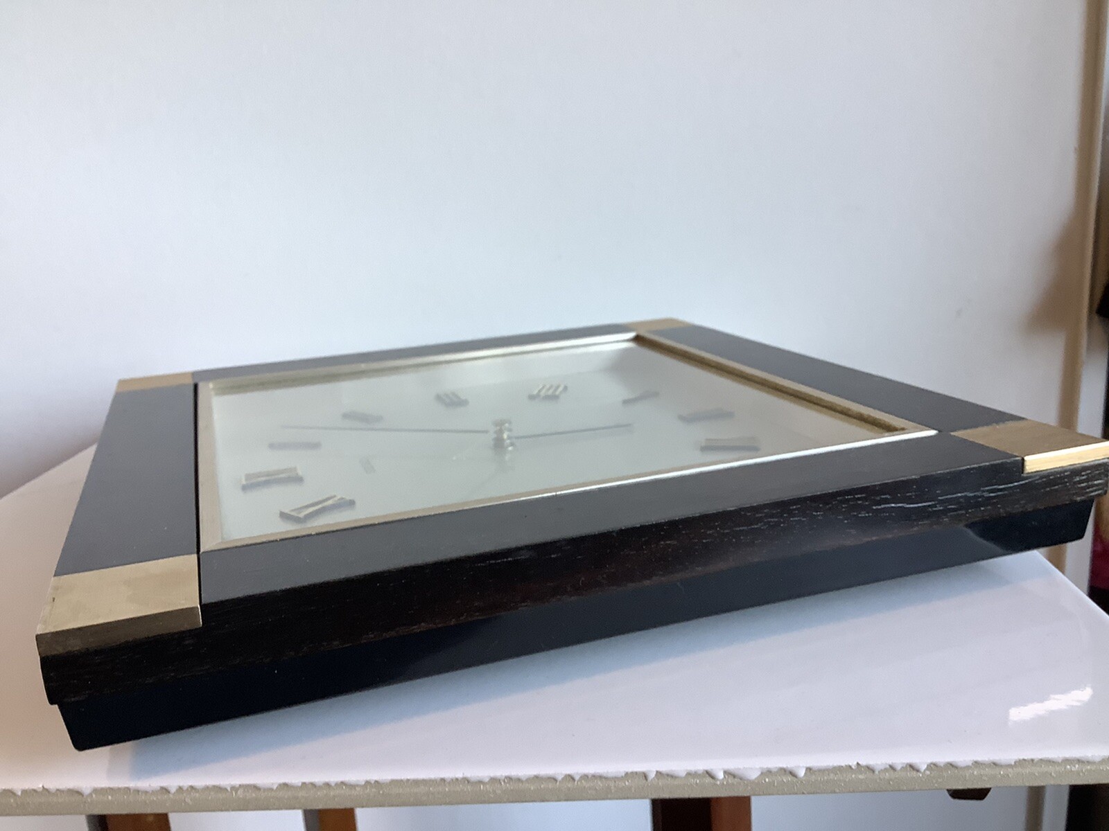 Vintage Seiko Quartz Square Wall Clock Brown And Gold Seikosha Japan ...