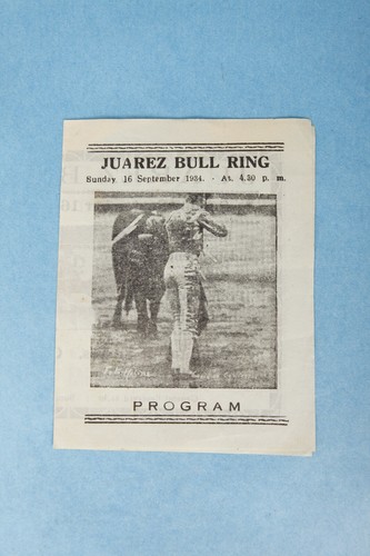 VINTAGE 1934 JUAREZ MEXICO INDEPENDENCE DAY BULL RING FIGHT PROGRAM ...