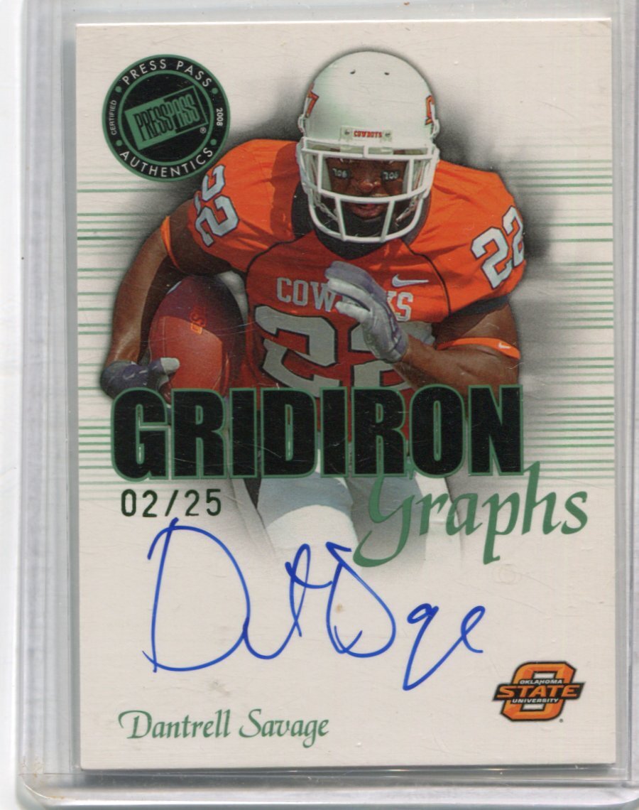 2008 Press Pass - DANTRELL SAVAGE - Emerald Autograph Rookie OKLAHOMA ...
