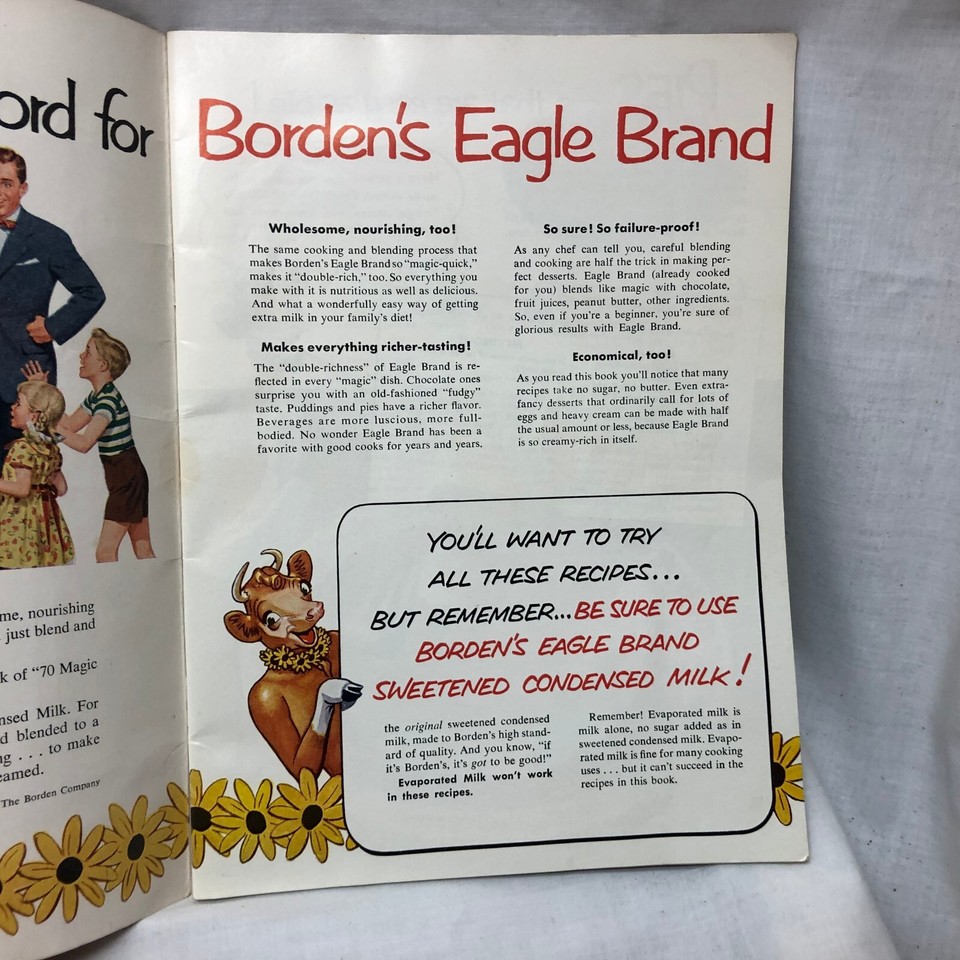 Vintage 1960 Advertising Borden's Eagle Brand Recipes Booklet | eBay