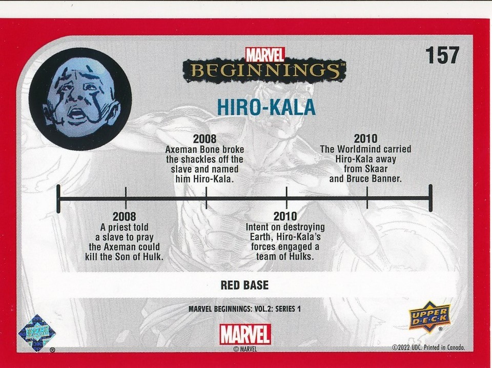 #157 HIRO-KALA 2022(2023) Upper Deck Marvel Beginnings RED HULK | eBay