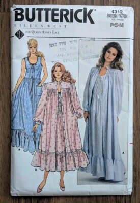 COMPLETE Butterick 4312 Eileen West Nightgown Pattern Size 6 8 10 12 14 ...