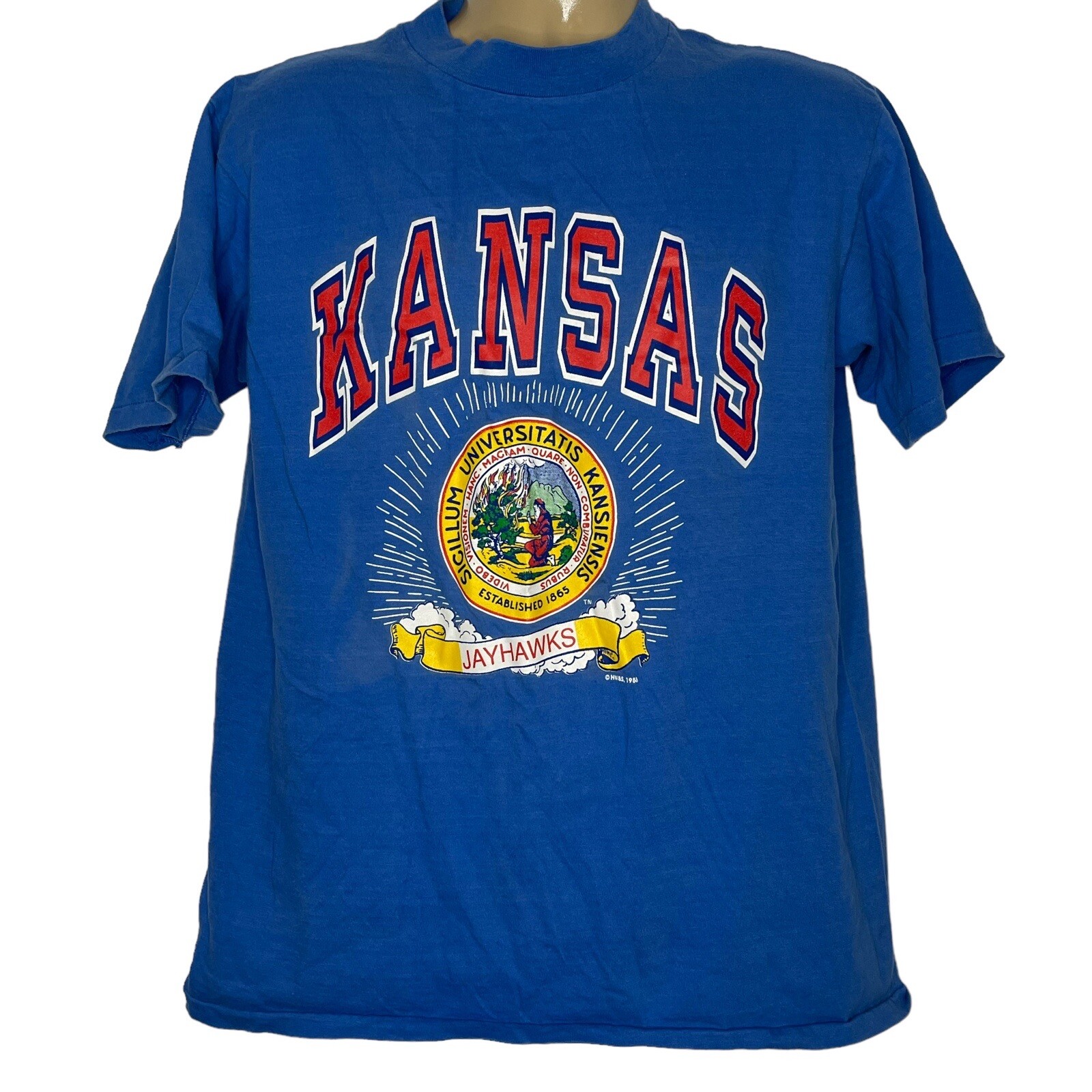 vintage Rare 1980’s Kansas University Seal Tee Jayha… - Gem