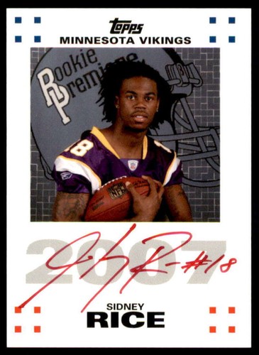 2007 Topps - Rookie Premiere Autographs Sidney Rice #RPA-SR Red Ink (AU ...