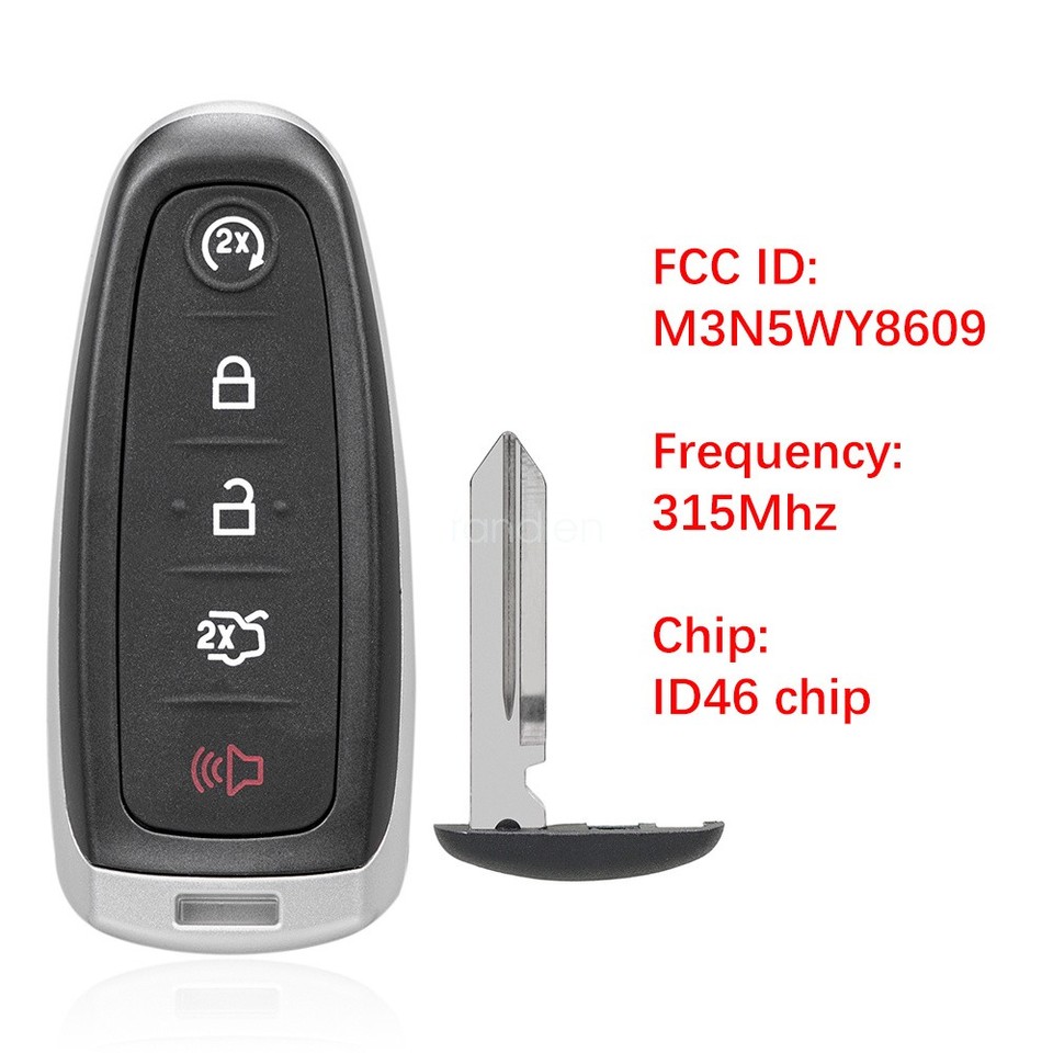 5 Button Remote Control Car Key Fob for Lincoln MKX 2011-2015 MKS MKT ...