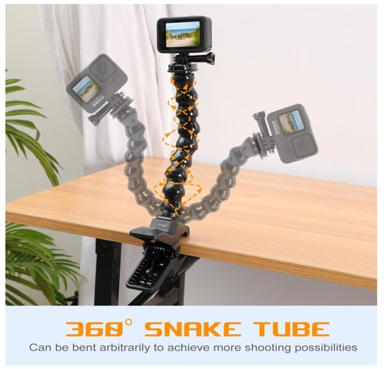 Jaws Flex Clamp Mount Gooseneck Mount for GoPro etc Action Cameras and ...