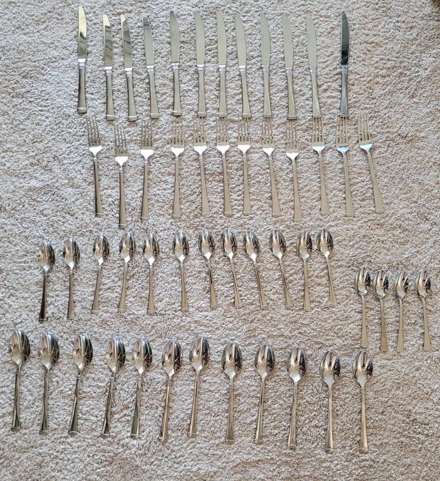 Wallace Stainless Flatware Silverware 57 Pieces Glossy Please Read EX ...