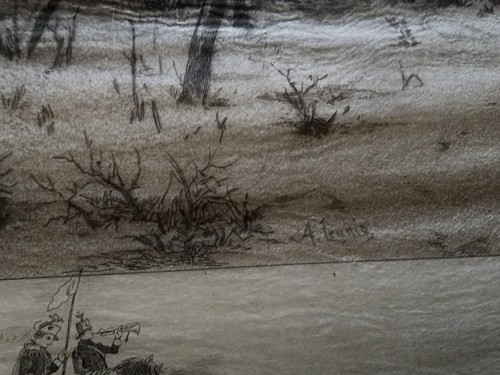 Large Antique A Courtney "Bugle Call" Etching Remarque Proof - Signed ...